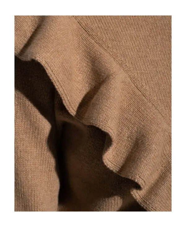 Chloé Ruffled Panel Cashmere Jumper - Beige