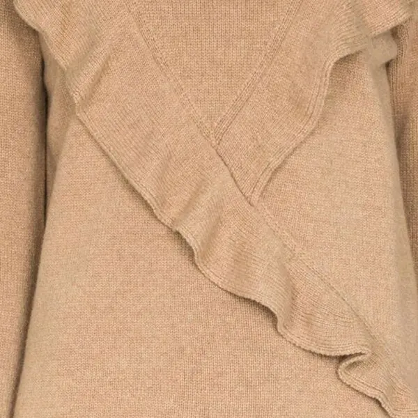 Chloé Ruffled Panel Cashmere Jumper - Beige