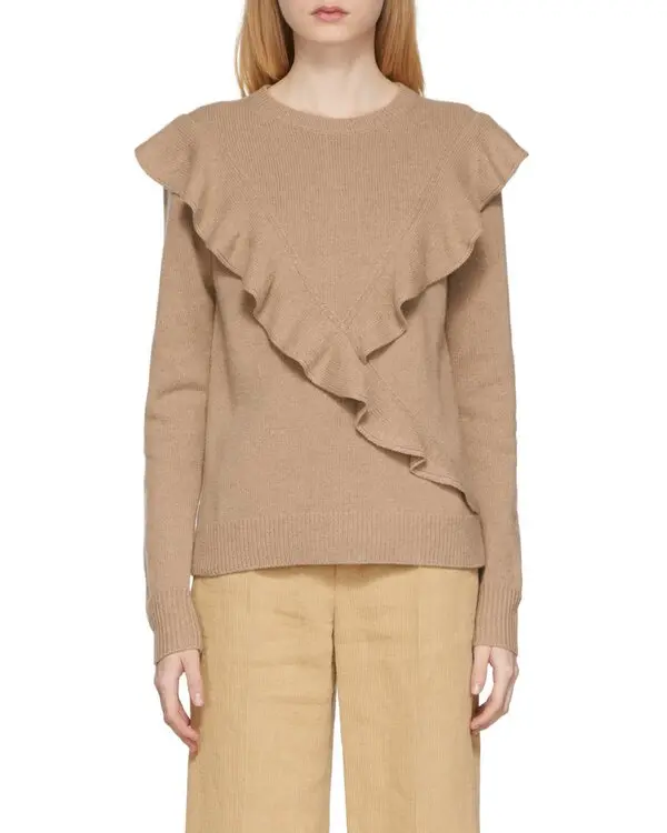 Chloé Ruffled Panel Cashmere Jumper