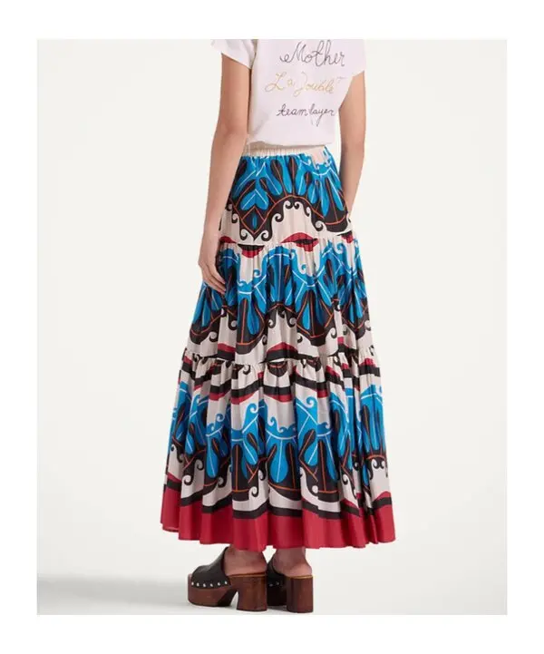 La DoubleJ Abstract Print Maxi Skirt - Blue