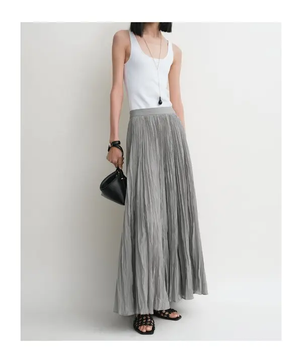 TOTEME A-line Midi Skirt - Light Gray