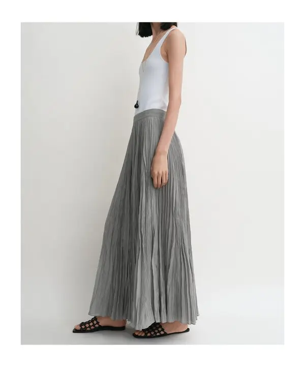 TOTEME A-line Midi Skirt - Light Gray
