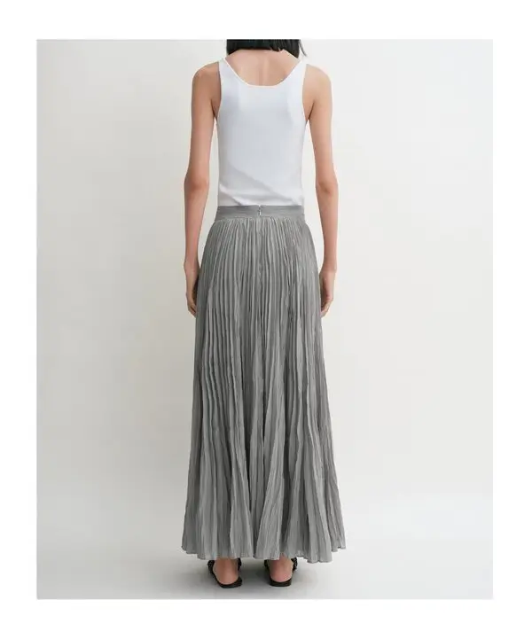 TOTEME A-line Midi Skirt - Light Gray