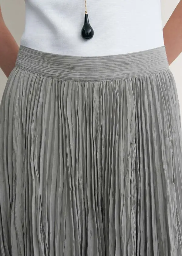 TOTEME A-line Midi Skirt - Light Gray