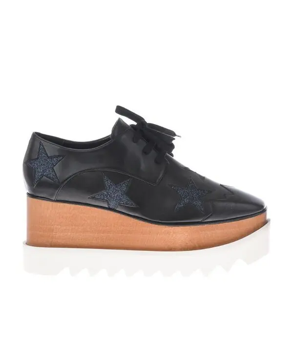 Stella McCartney Logo Star Platform Shoes - Black