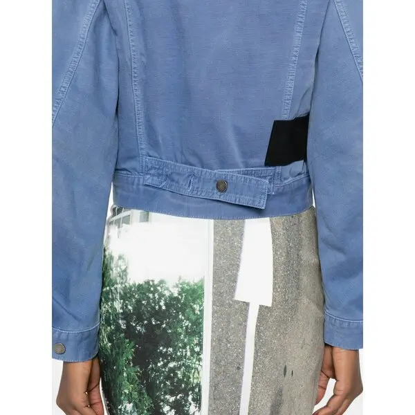 HAIKURE Cropped Denim Jacket - Blue