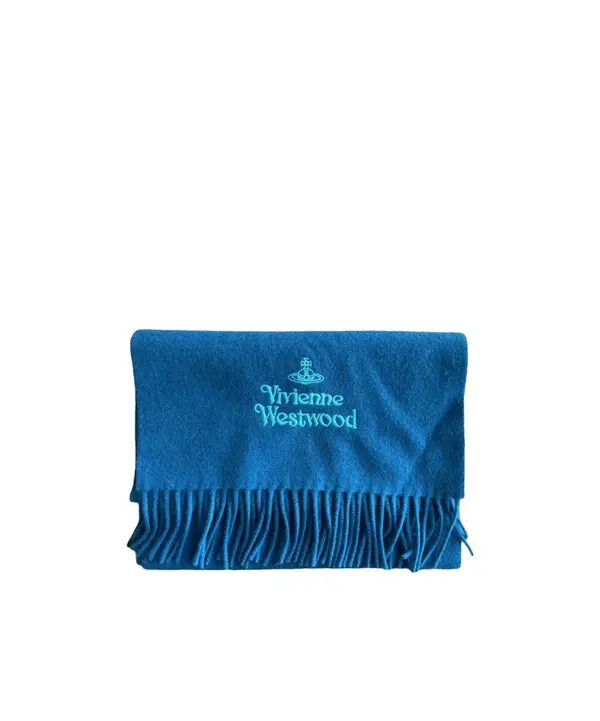 VIVIENNE WESTWOOD Fringed Scarf - Blue