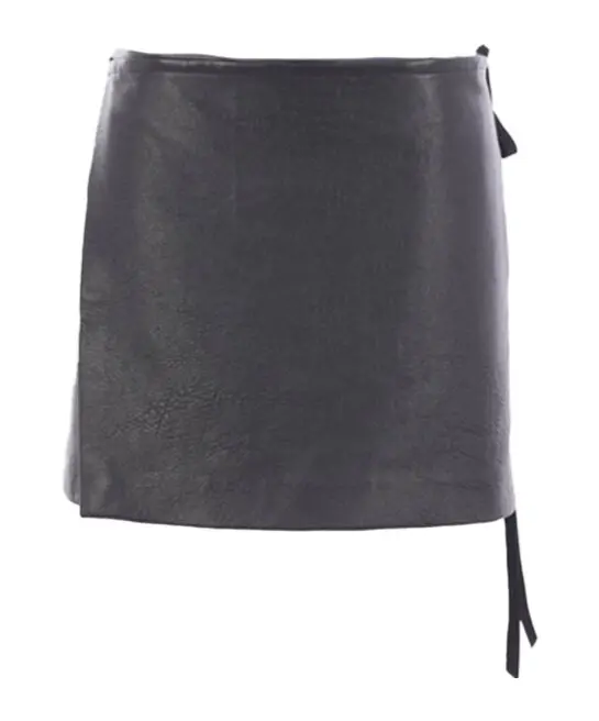 ANN DEMEULEMEESTER Jolien Lace-up Leather Mini Skirt