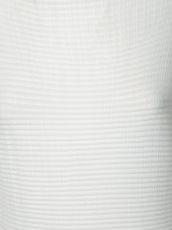 Issey Miyake Pleated High Collar Long Sleeve Top