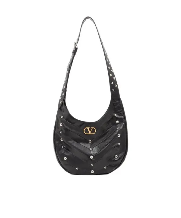 Valentino Garavani Chevron Patterned Hobo Bag With Vlogo Signature