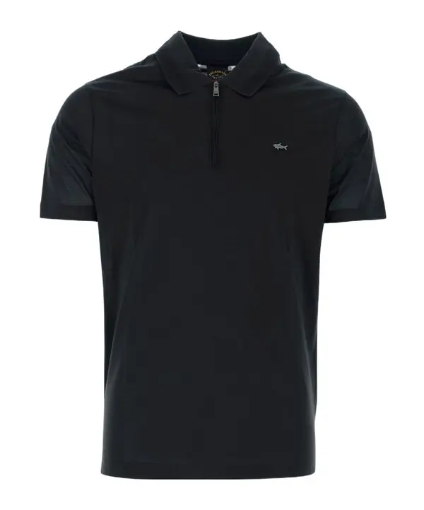 PAUL  SHARK Paul Shark Half Zip Logo Detailed Polo Shirt
