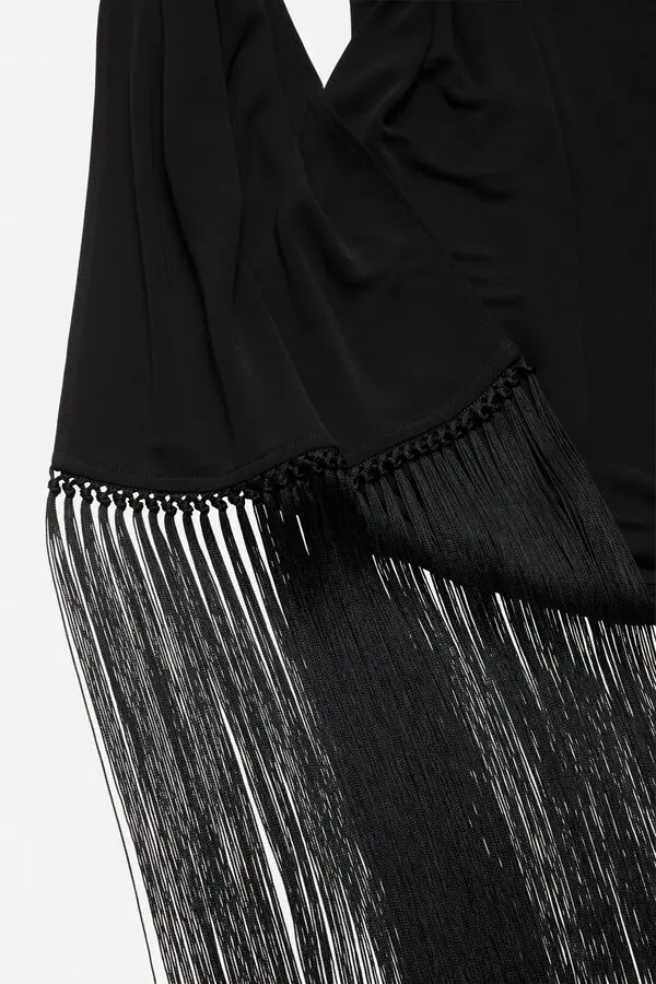 Acne Studios Draped Fringe Maxi Dress