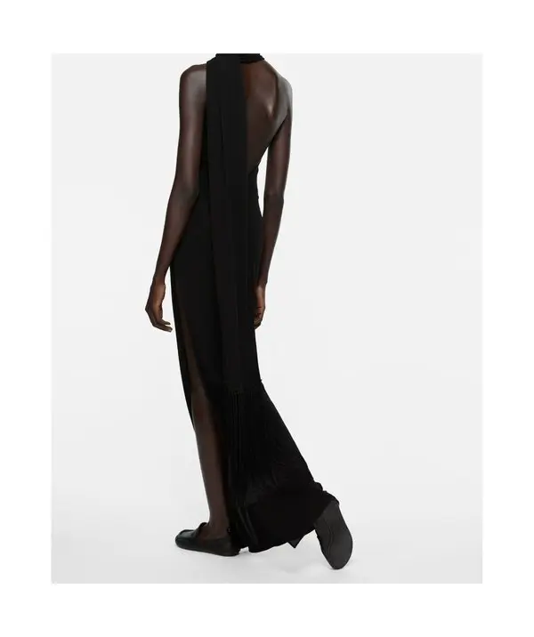 Acne Studios Draped Fringe Maxi Dress