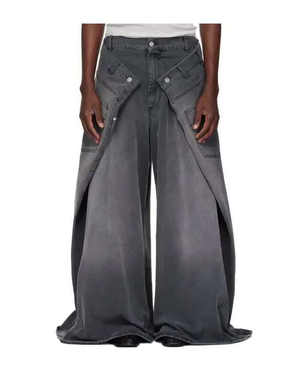 LU'U DAN Maxi Wide-leg Jeans - Grey