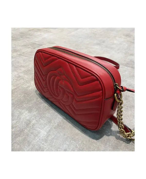 Gucci Small Matelassé Shoulder Bag With Gg Logo