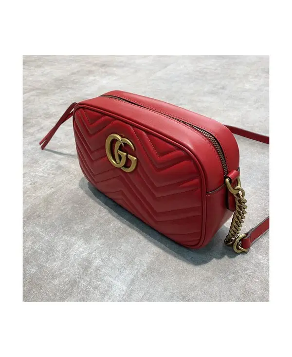 Gucci Small Matelassé Shoulder Bag With Gg Logo