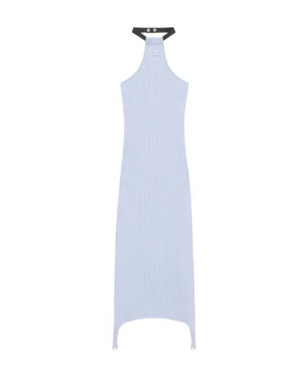 COURREGES Courrèges Rib-knit Suspender Dress - Blue