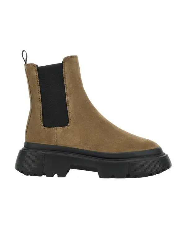 Hogan Chelsea Round-toe Boots - Green