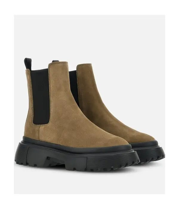Hogan Chelsea Round-toe Boots - Green
