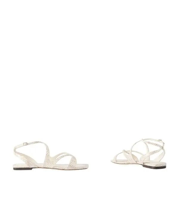 JIMMY CHOO Snake-effect Leather Sandals