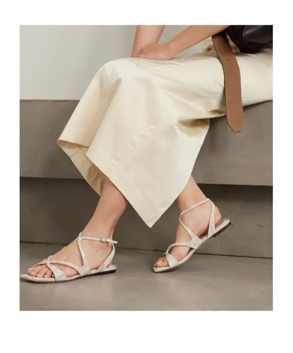 JIMMY CHOO Snake-effect Leather Sandals