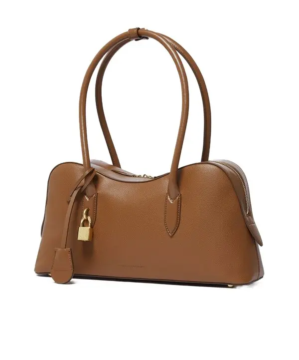 Stella McCartney Ryder Lock Plaque Shoulder Bag - Brandy