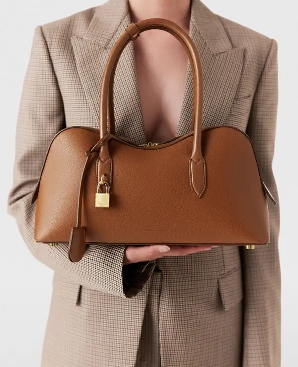 Stella McCartney Ryder Lock Plaque Shoulder Bag - Brandy