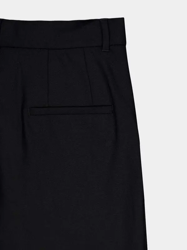 Casablanca Wool Blend Straight-leg Trousers - Black