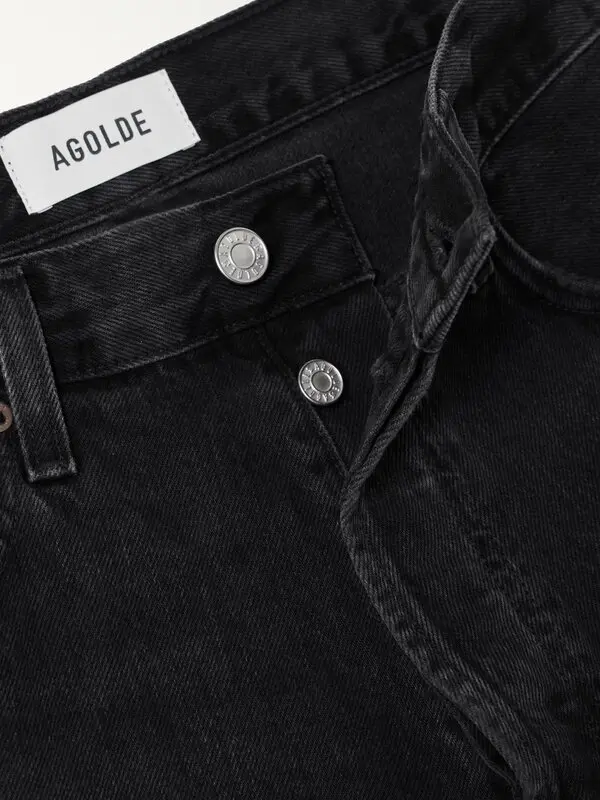 AGOLDE Distressed Denim Shorts - Black