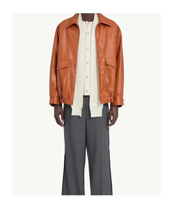 MAISON MARGIELA Faux Leather Bomber Jacket