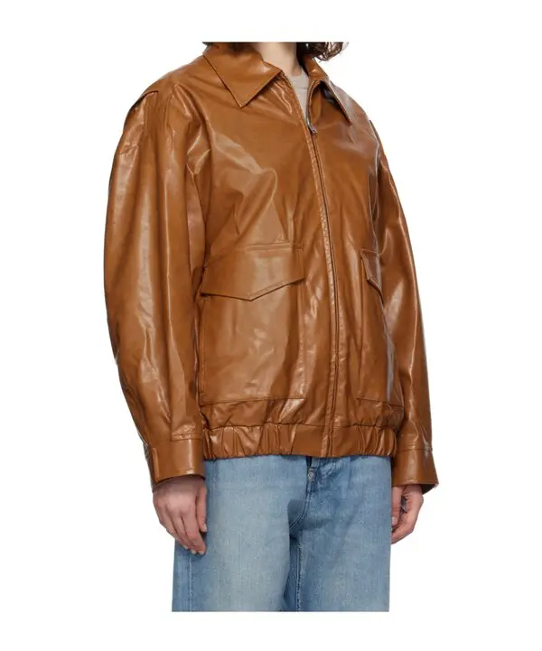 MAISON MARGIELA Faux Leather Bomber Jacket