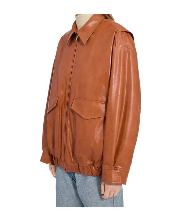 MAISON MARGIELA Faux Leather Bomber Jacket