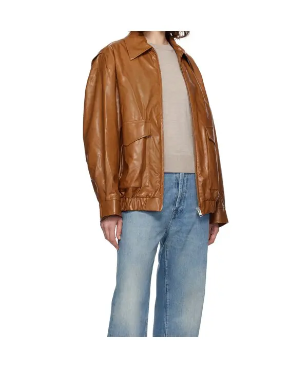 MAISON MARGIELA Faux Leather Bomber Jacket