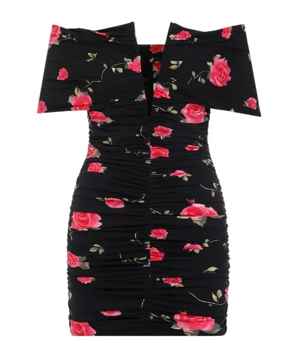 Magda Butrym Floral Print Ruched Short Dress
