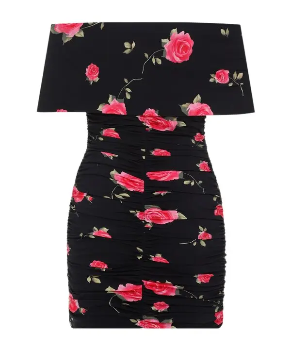 Magda Butrym Floral Print Ruched Short Dress