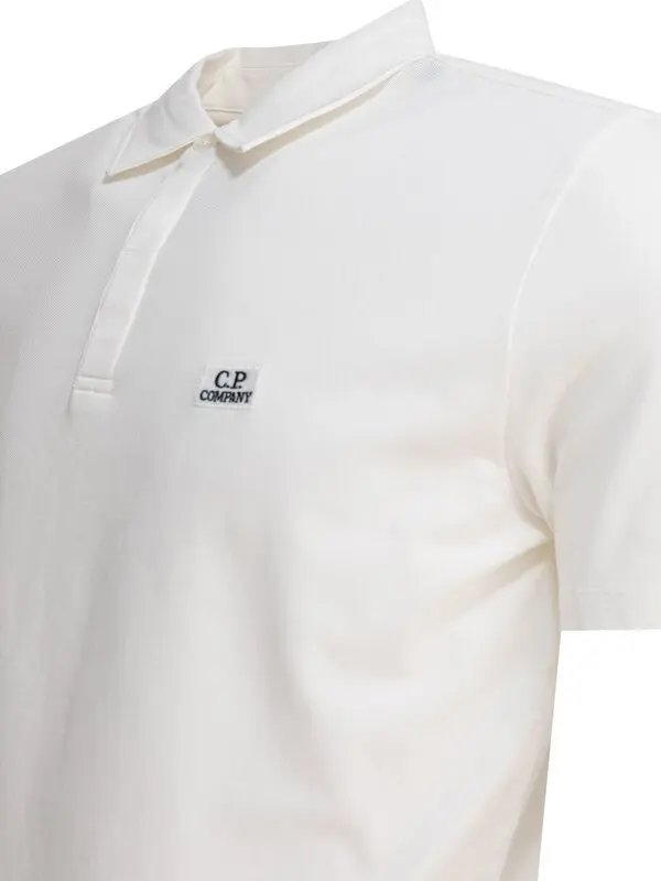 C.P. COMPANY Short-sleeved Logo Patch Polo Shirt
