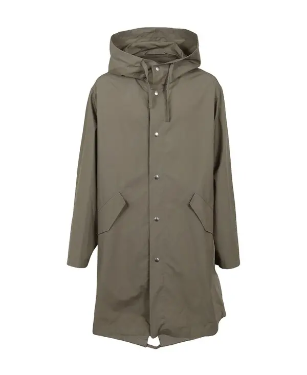 JIL SANDER Logo Printed Drawstring Hooded Parka - Green