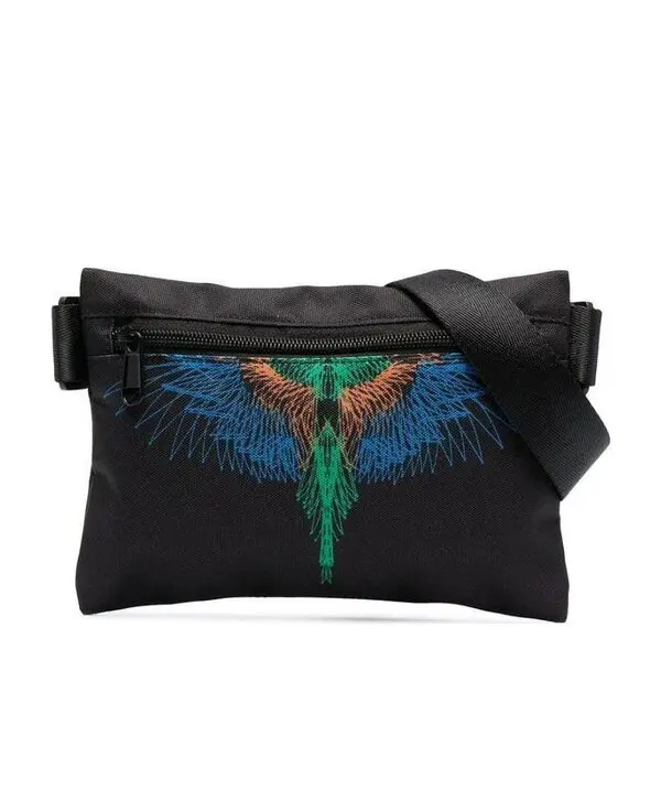 MARCELO BURLON COUNTY OF MILAN Wings Printed Waist Bag - Black