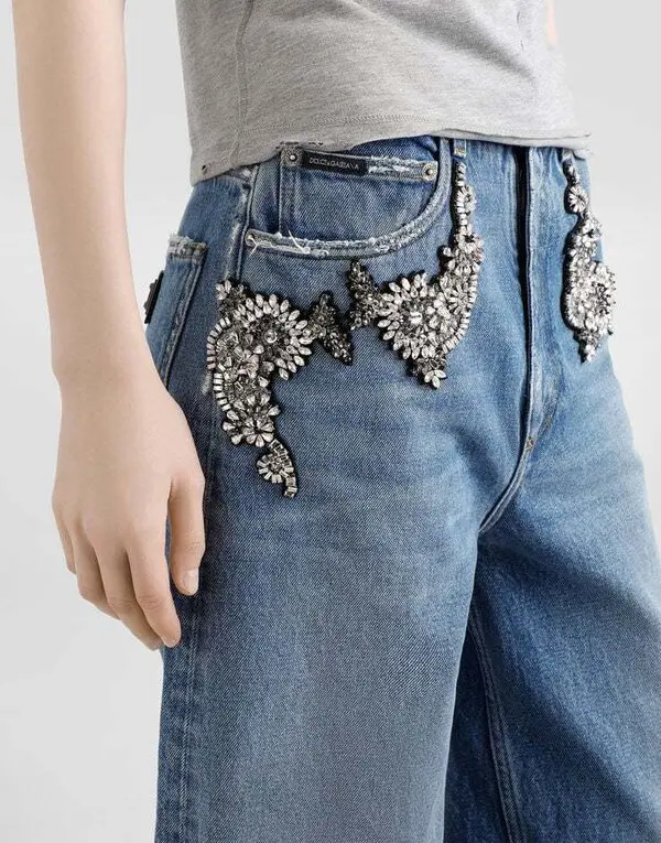Dolce & Gabbana Embellished Low-waist Jeans