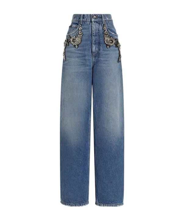 Dolce & Gabbana Embellished Low-waist Jeans - Multicolor