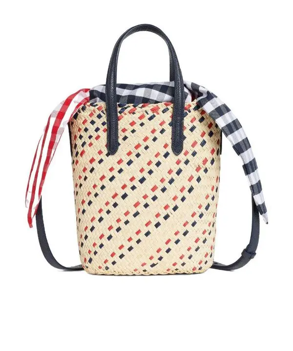 Thom Browne Rwb-stripe Embroidery Tote Bag