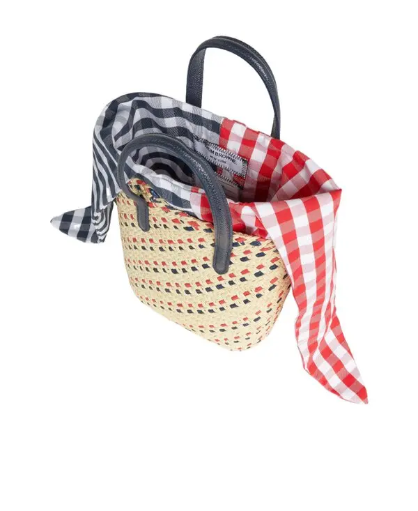 Thom Browne Rwb-stripe Embroidery Tote Bag