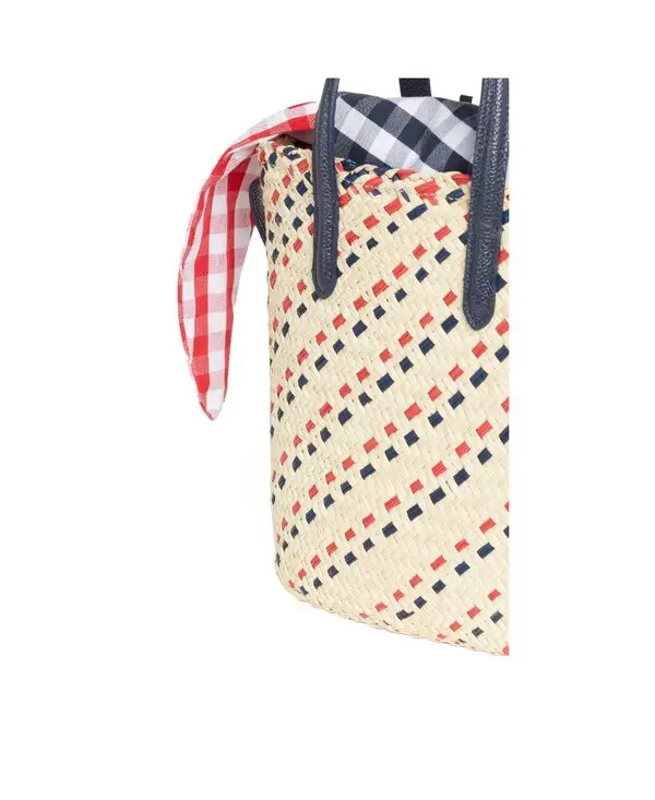 Thom Browne Rwb-stripe Embroidery Tote Bag