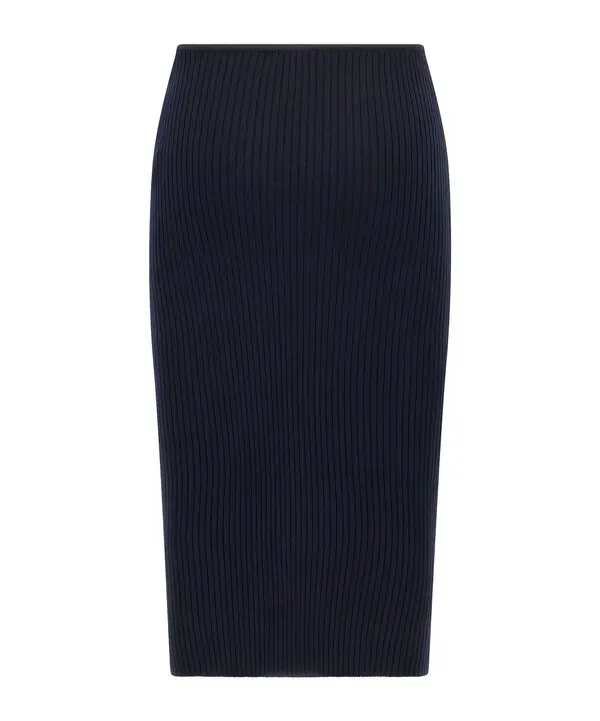 COURREGES Knitted Midi Skirt With Embroidered Logo