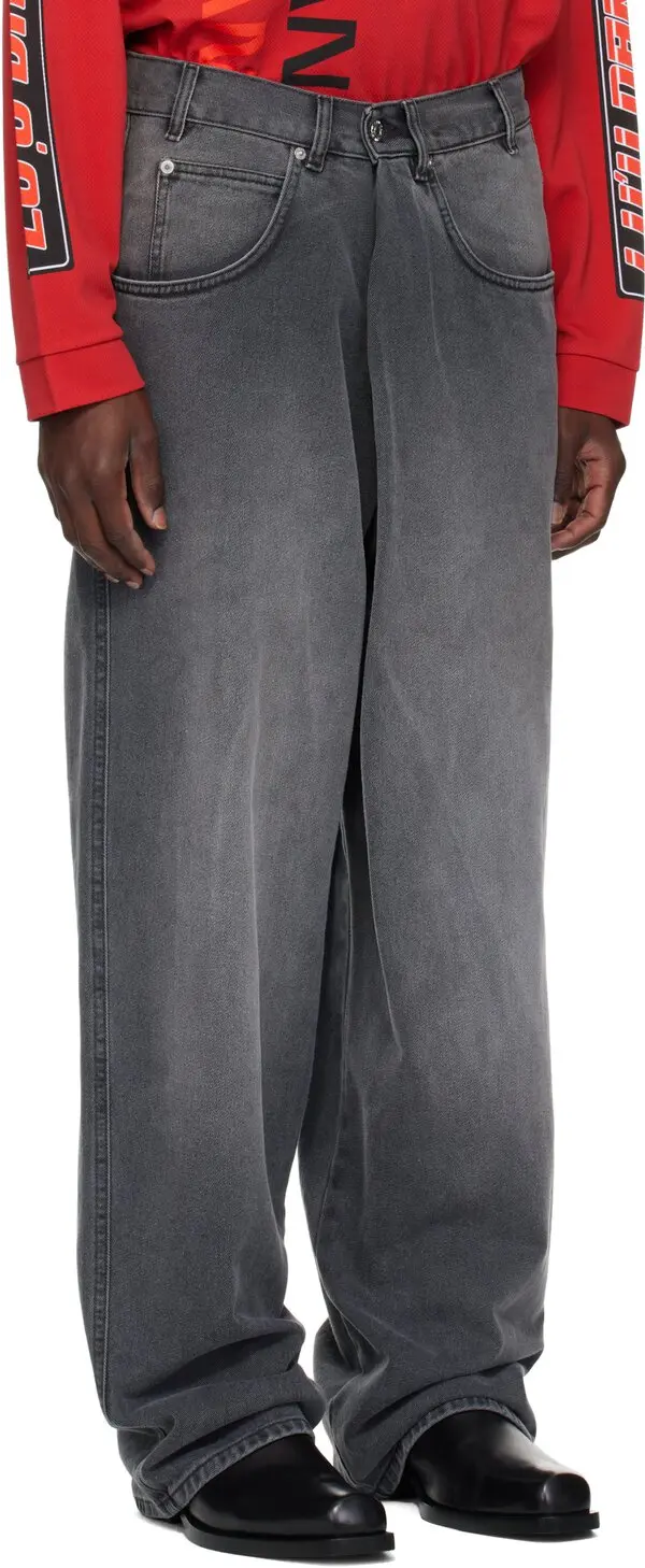 LU'U DAN Kriss Kross Relaxed Straight-leg Jeans - Black