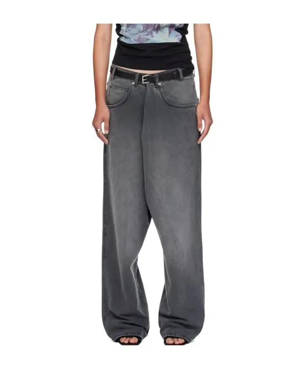 LU'U DAN Kriss Kross Relaxed Straight-leg Jeans - Black