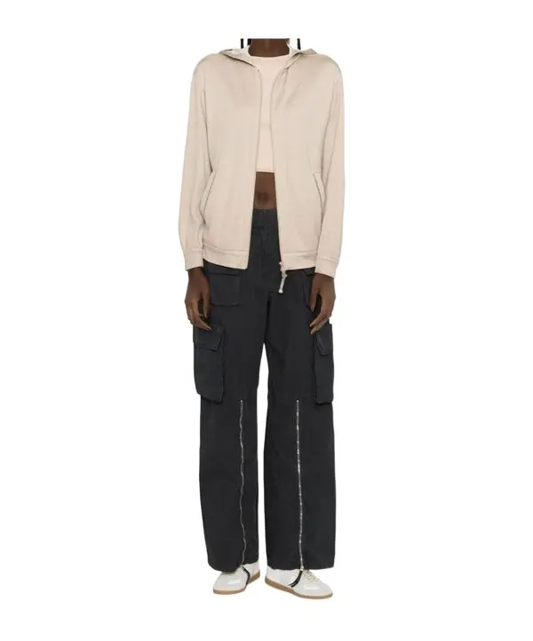 Brunello Cucinelli Monile Zipped Hoodie - Beige
