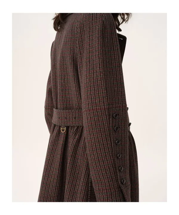Chloé Double-breasted Houndstooth Wool Riding Coat