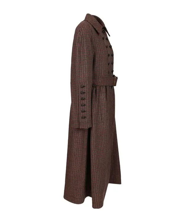 Chloé Double-breasted Houndstooth Riding Coat
