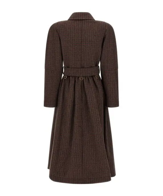 Chloé Double-breasted Houndstooth Riding Coat